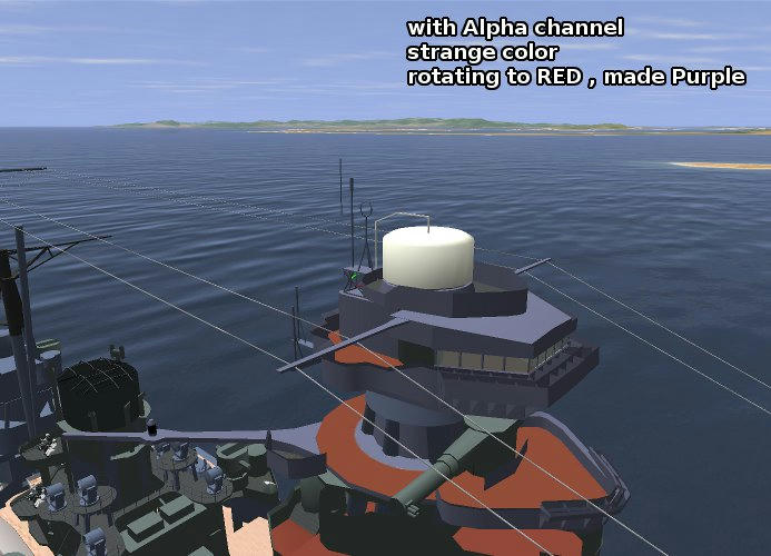 Alpha channel TGA seems to be rotated color to red