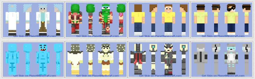 Skins - Rick and Morty Minecraft Collection