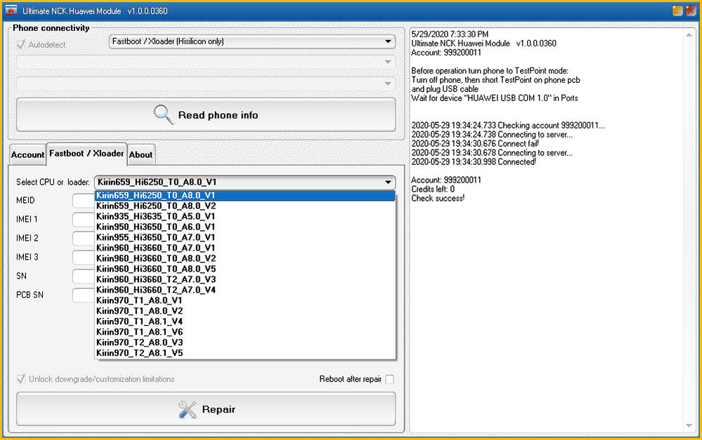 NCK + UMT Pro Huawei TooL v.360 + Flasher v.131 + Fix Error_0xc0150002 ...