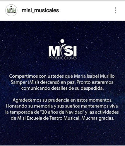 Rodeada de su público murió María Isabel Murillo, Misi [Homenaje]