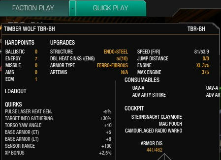 MWO: Forums - Tbr-Bh Quirks Not Showing