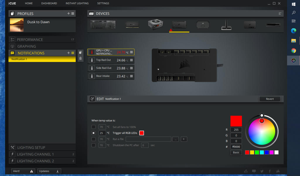 Question about Commander Pro notifications - iCUE Software - Corsair ...
