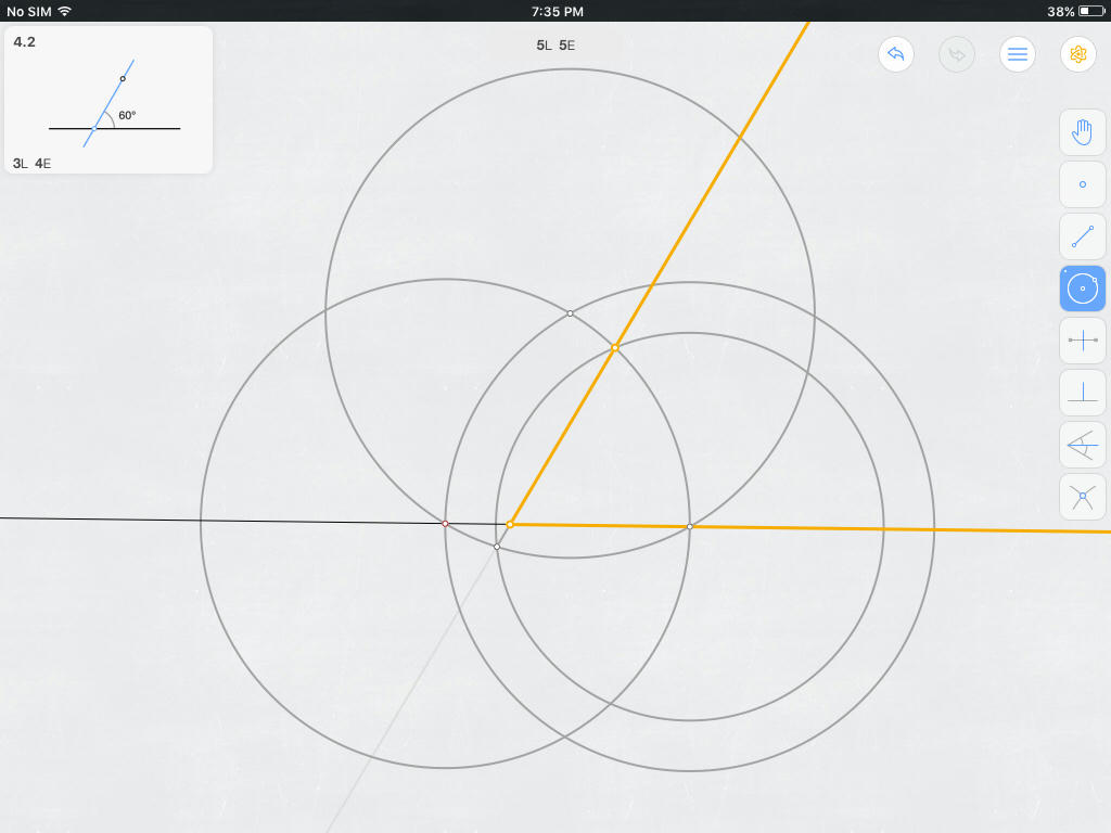 euclidean geometry - Construct 60° angle through point, other line in ...