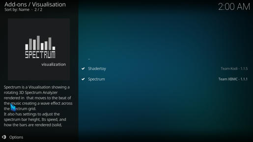 Visualization for Kodi?