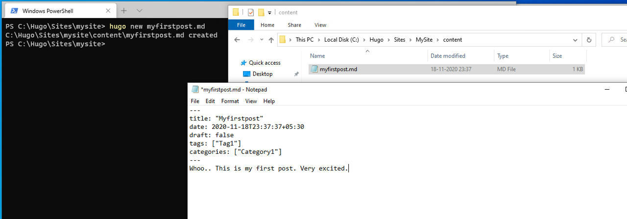 Install Hugo, Create site and Host on github pages. Finally, Automate with github actions - Part ...