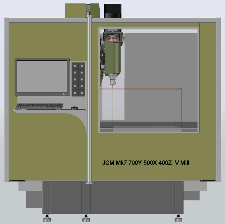 Epoxy Concrete CNC V Mill 500x700x400H Designed in CAD and method