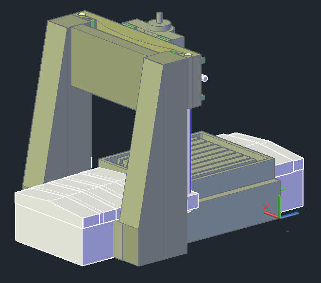 Epoxy concrete CNC mill 500 X 500 X 320h work area concept drawings