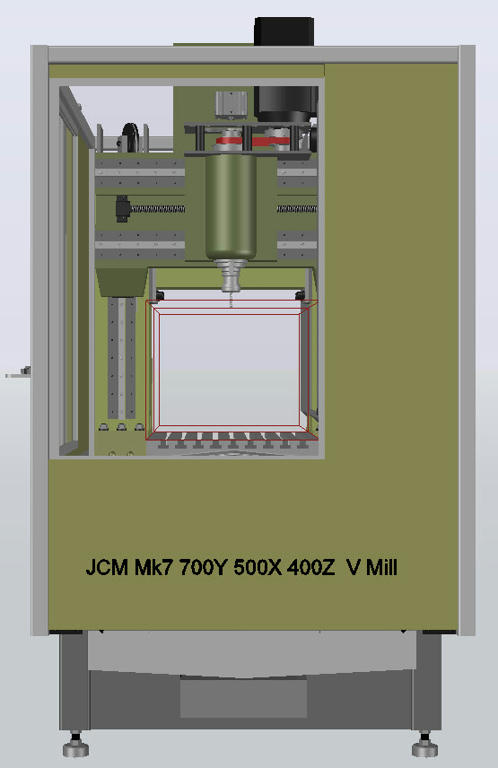 Epoxy Concrete CNC V Mill 500x700x400H Designed in CAD and method
